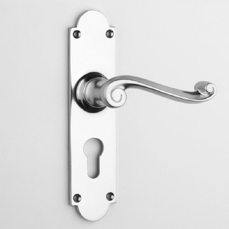 Aston Scroll Handle Euro Profile Plate Polished Chrome - Broughtons ...