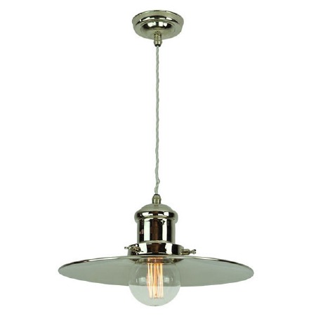 Edison Large Single Pendant Polished Nickel - Broughtons Lighting ...
