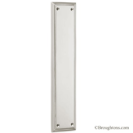 Cast Finger Plate 12" Polished Nickel - Broughtons Lighting & Ironmongery