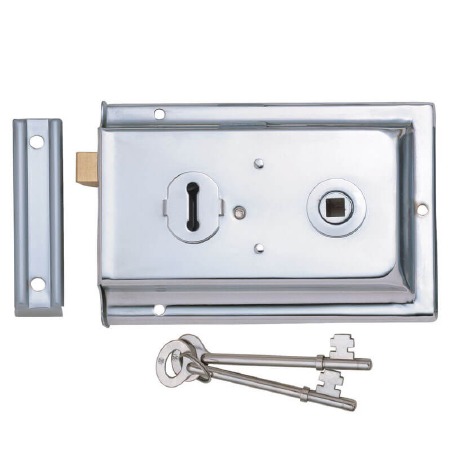 Rim Lock 6" Reversible Chrome - Broughtons Lighting & Ironmongery