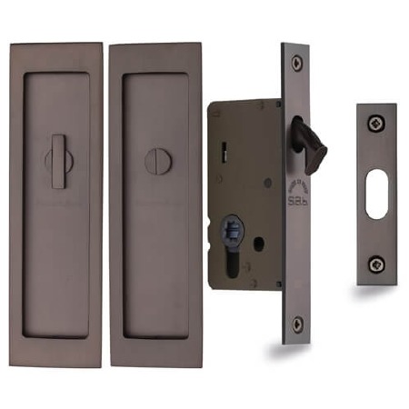 Heritage Pocket Door WC Privacy Set C1877 Matt Bronze - Broughtons ...