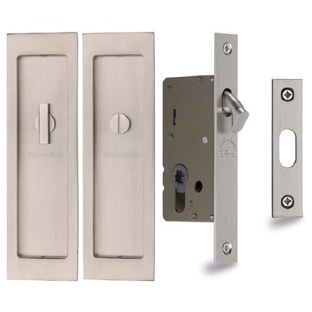 Heritage Pocket Door WC Privacy Set C1877 Satin Nickel - Broughtons ...