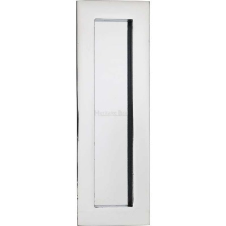 Heritage Rectangular Flush Door Pull C1855 175mm Polished Chrome - Broughtons Lighting & Ironmongery