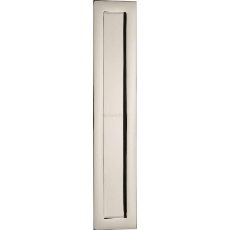 Heritage Rectangular Flush Door Pull C1855 300mm Polished Nickel - Broughtons Lighting & Ironmongery