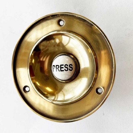 Foley Bell Push Renovated Brass - Broughtons Lighting & Ironmongery