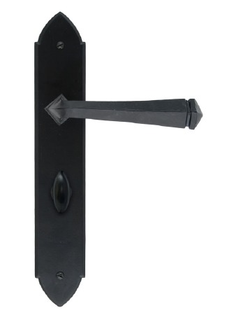 From The Anvil Gothic Bathroom Door Handles Black - Broughtons Lighting ...