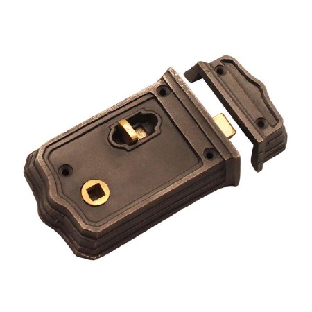 Gothic Rim Latch Small Antique Rustic - Broughtons Lighting & Ironmongery