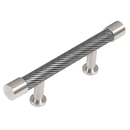 Finesse Immix Spiral Cabinet Pull Handle 64mm Pewter & Stainless Steel ...