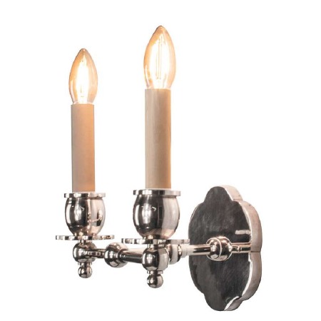 India Rose Double Wall Light Polished Nickel - Broughtons Lighting ...