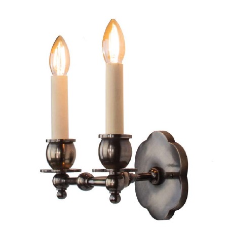 India Rose Double Wall Light Renovated Brass - Broughtons Lighting ...
