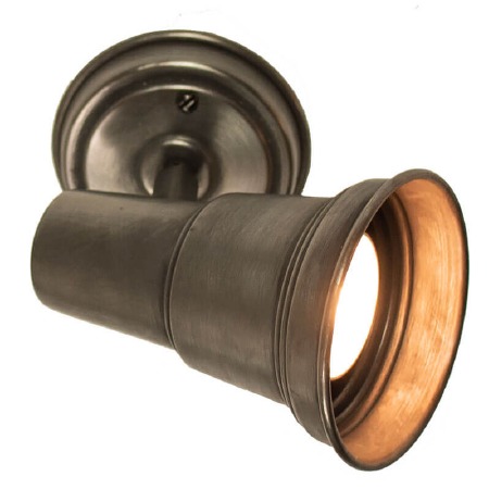 Industrial Spotlight, Antique Brass - Broughtons Lighting & Ironmongery