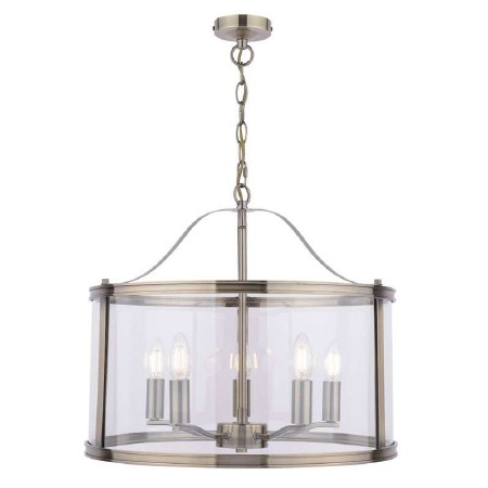 Laura Ashley Harrington 5 Light Pendant Antique Brass - Broughtons ...
