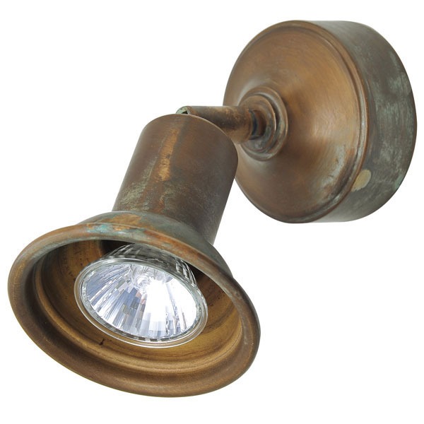Genziana Single Spot Light GU10 1411 Aged Copper - Broughtons Lighting ...
