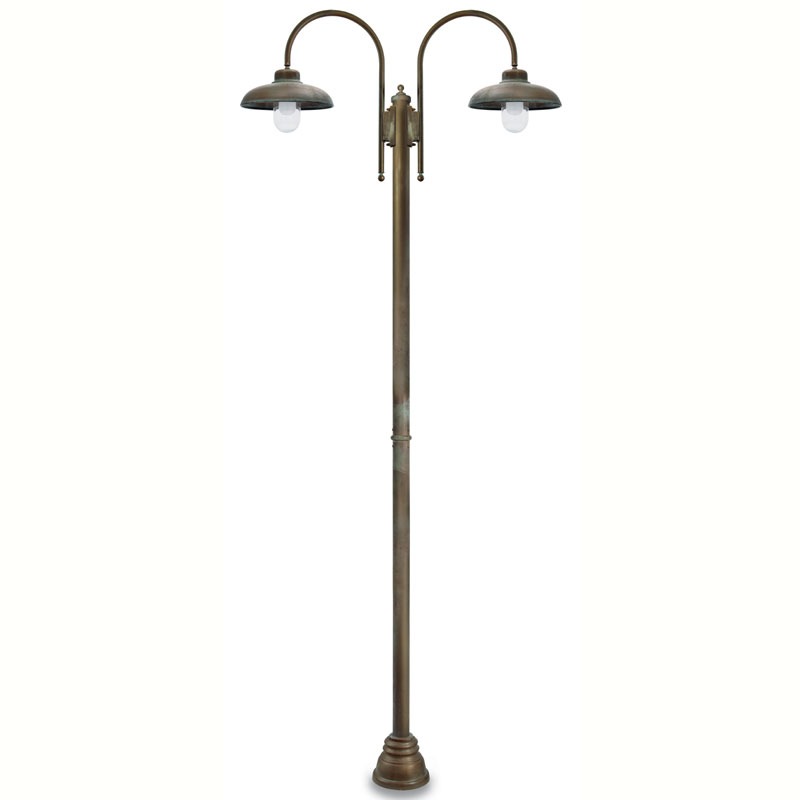 Samoa Dual Lamp Post 1772 Aged Copper Clear Glass - Broughtons Lighting ...