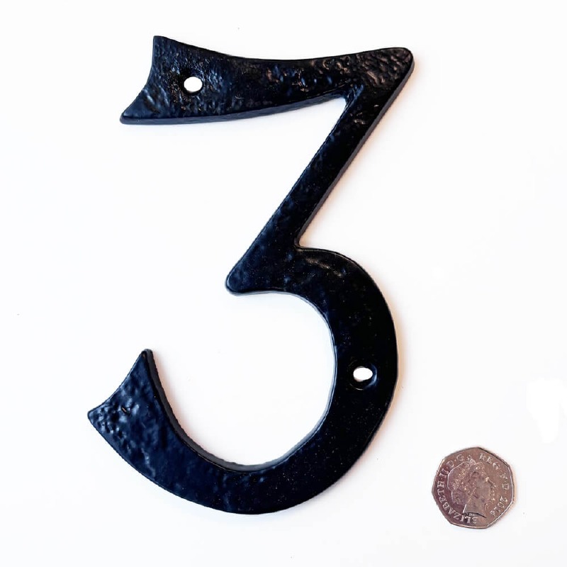 Kirkpatrick 1979/6" House Number 3 Antique Black - Broughtons Lighting ...