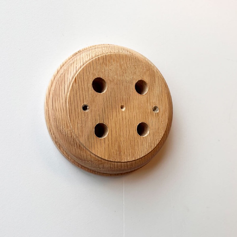 Round Oak Mini Mounting Pattress for Vintage Switches - Broughtons ...