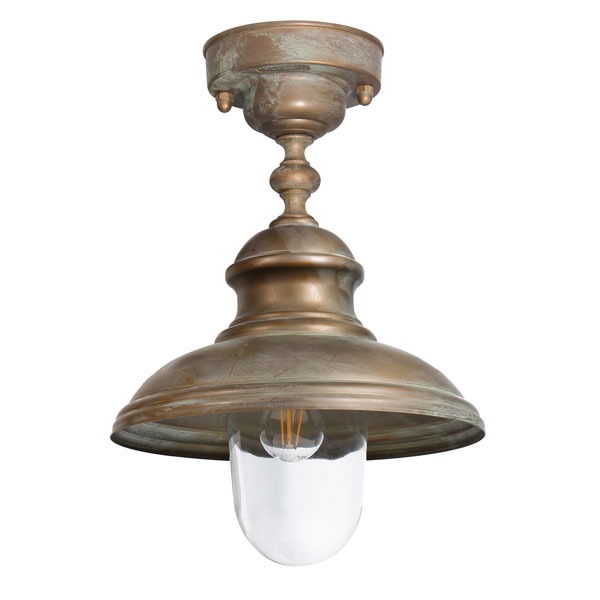 Little Mill Semi Flush Porch Light 3352 Aged Copper Clear Glass ...