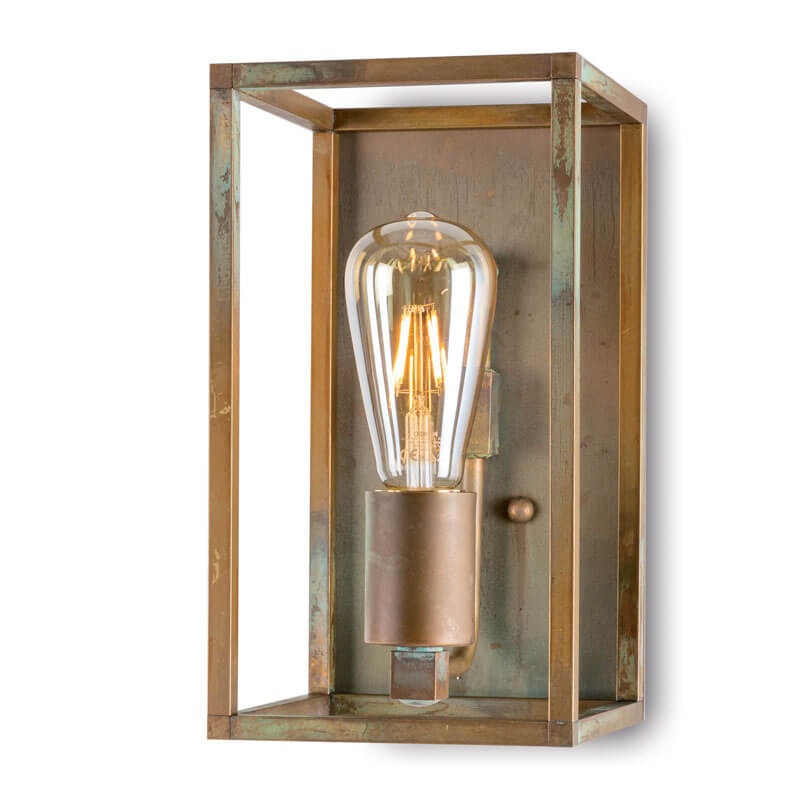 Cubic Box Wall Light 3385 Aged Copper - Broughtons Lighting & Ironmongery