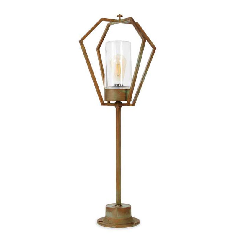 Gemstone Small Bollard Light 3456 Aged Copper Clear Glass - Broughtons ...