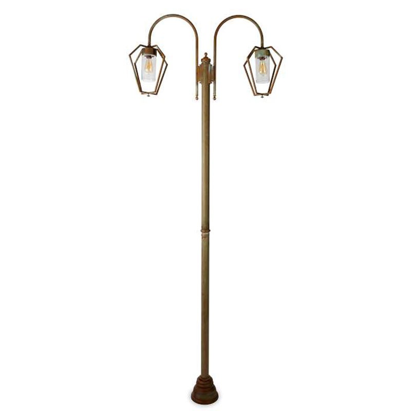 Gemstone Double Lamp Post 3472 E27 Aged Copper Clear Glass - Broughtons ...