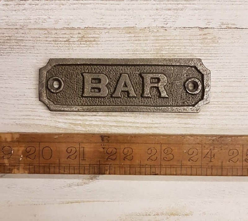 Bar - Cast Iron Door Sign - Broughtons Lighting & Ironmongery
