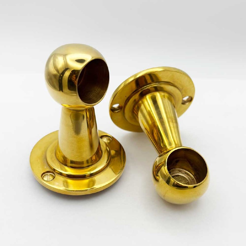 End Brackets for Rod/Pole No.485 /19mm Polished Brass - Broughtons ...