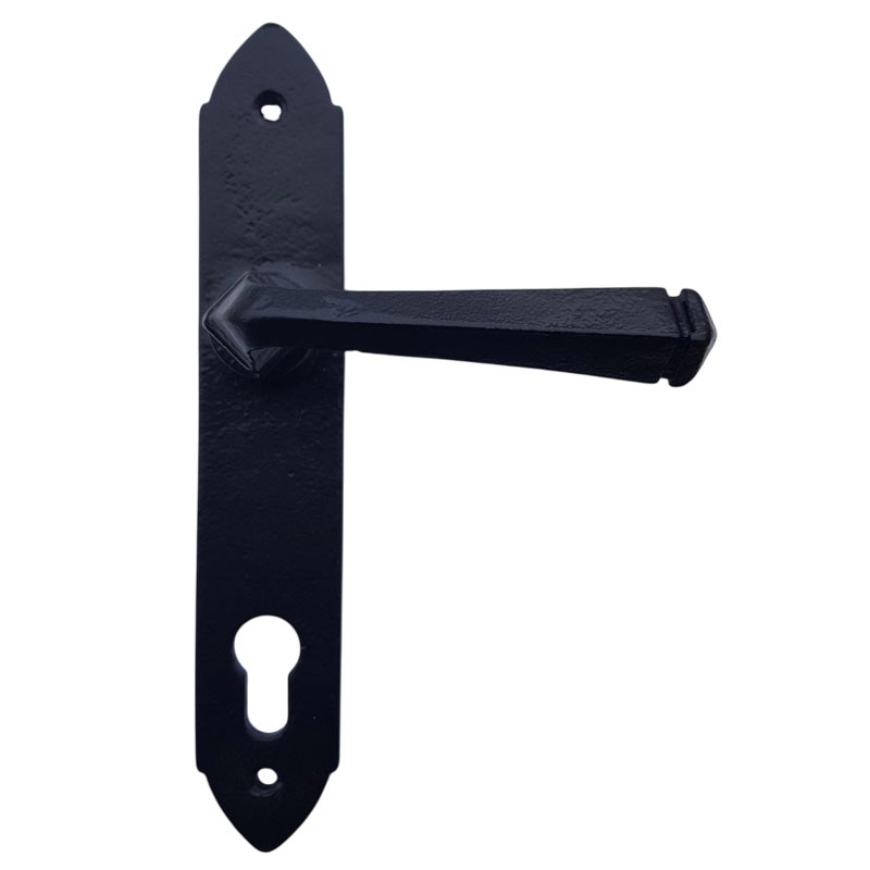 Kirkpatrick 6052 Gothic Lever Euro Door Handles Smooth Black ...