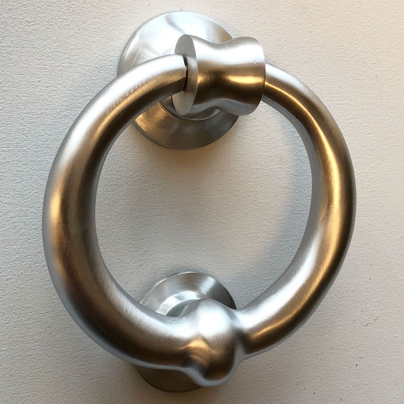 Heavy Ring Knocker 103mm Satin Chrome - Broughtons Lighting & Ironmongery