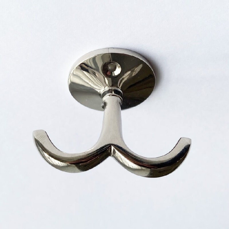 Twin Counter Hook Polished Nickel - Broughtons Lighting & Ironmongery