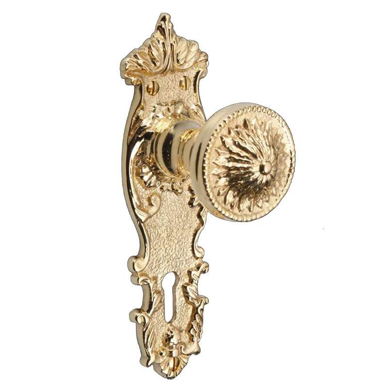 Brassart Adam Round Lock Door Knobs Short Plate Polished Brass Unlacquered - Broughtons Lighting ...