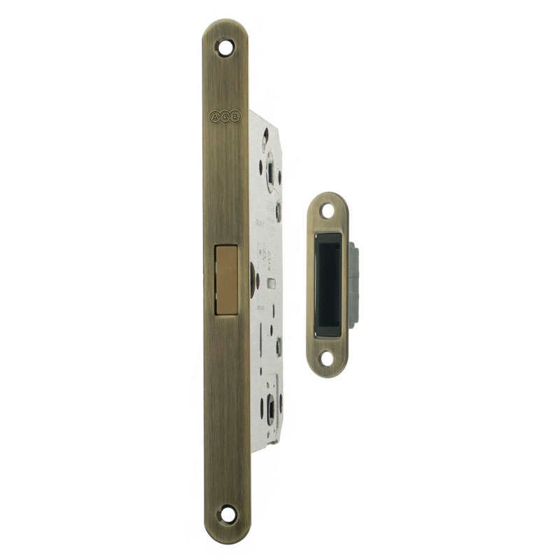 AGB Polaris Magnetic Bathroom Lock 50mm Backset Antique Brass ...