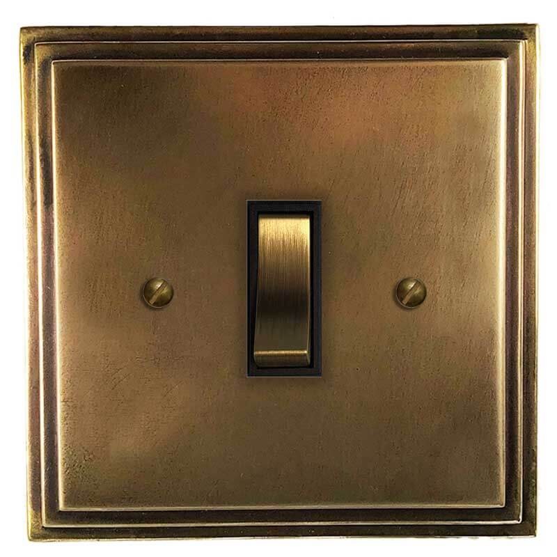 Edwardian Rocker Light Switch 1 Gang Hand Aged Brass - Broughtons ...