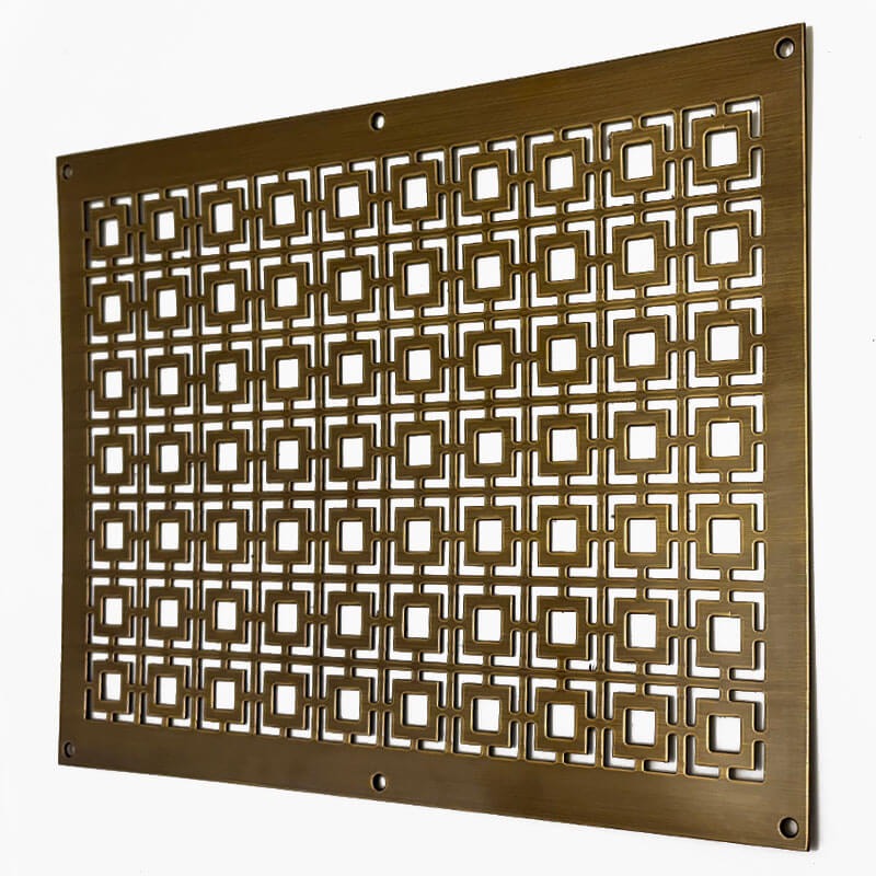 Art Deco Air Vent Cover 12" x 9" Antique Brass Unlacquered - Broughtons ...
