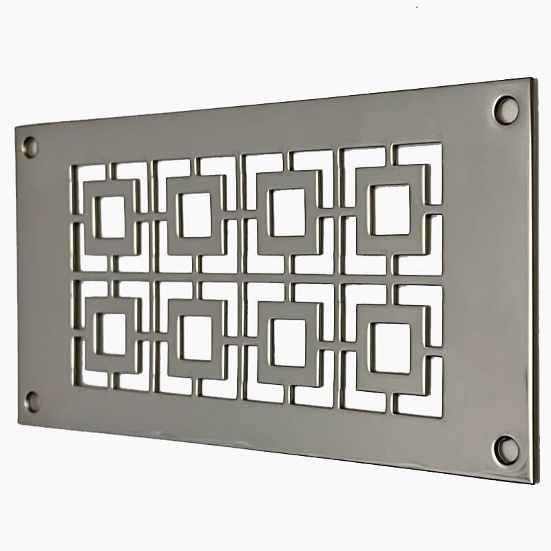 Art Deco Air Vent Cover 6"x 3" Polished Stainless Steel - Broughtons ...