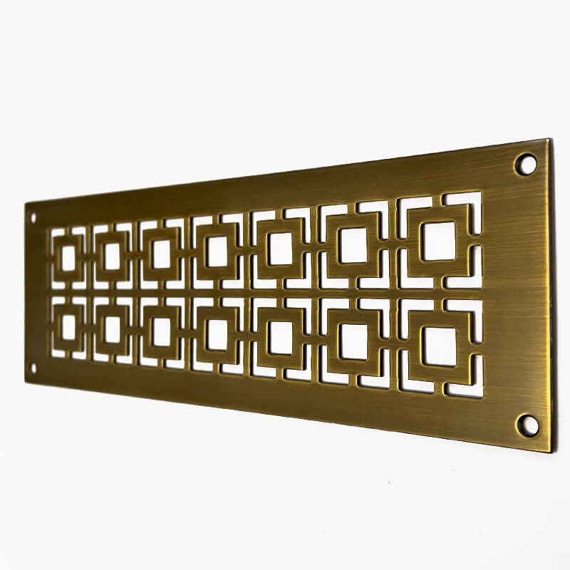Art Deco Air Vent Cover 9"x 3" Antique Brass Unlacquered - Broughtons ...