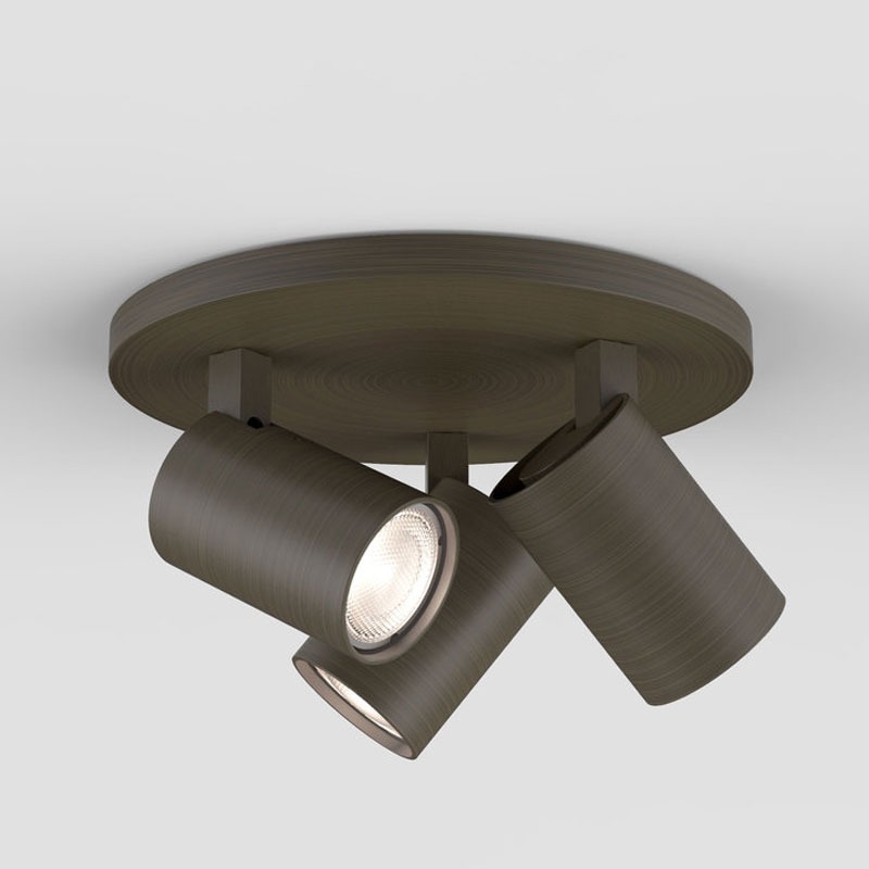 Ascoli Triple Round Plate Spotlights Bronze - Broughtons Lighting ...