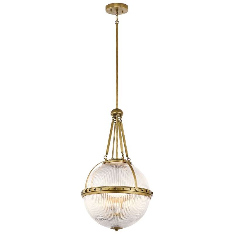 Kichler Aster 3 Light Globe Pendant Natural Brass - Broughtons Lighting & Ironmongery