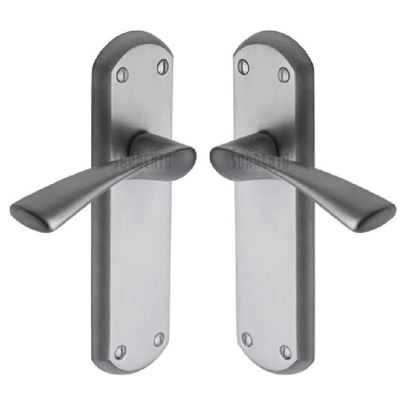 Sorrento Atlanta Latch Door Handle Satin Chrome - Broughtons Lighting ...