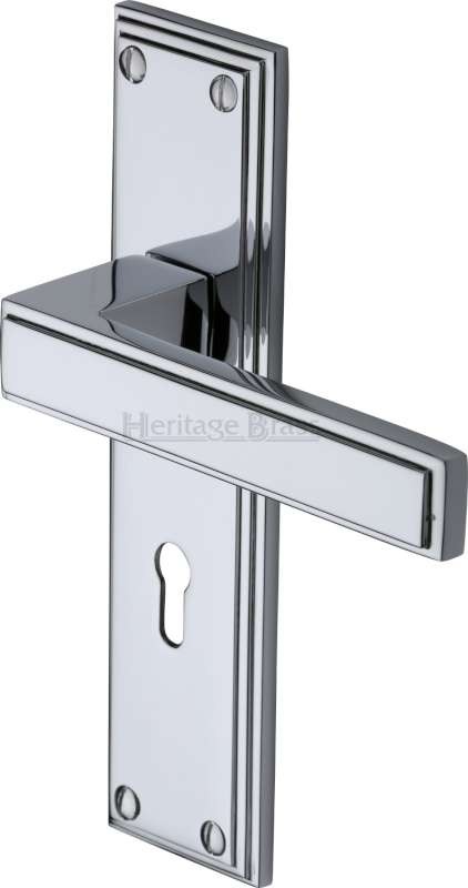 Heritage Atlantis Door Lock Handles ATL5700 Polished Chrome ...