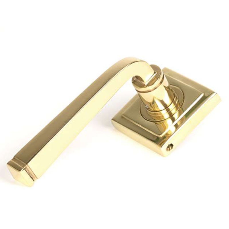 From The Anvil Avon Rose Door Handle Square Polished Brass - Broughtons ...