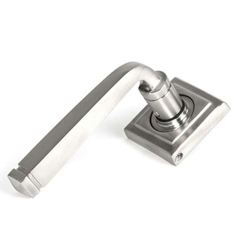 From The Anvil Avon Rose Door Handle Square Satin 316 Stainless Steel ...