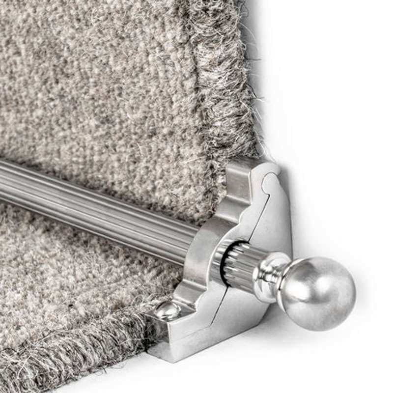 Balladeer Reeded Stair Rod Set For Runner Carpets Brushed Chrome ...