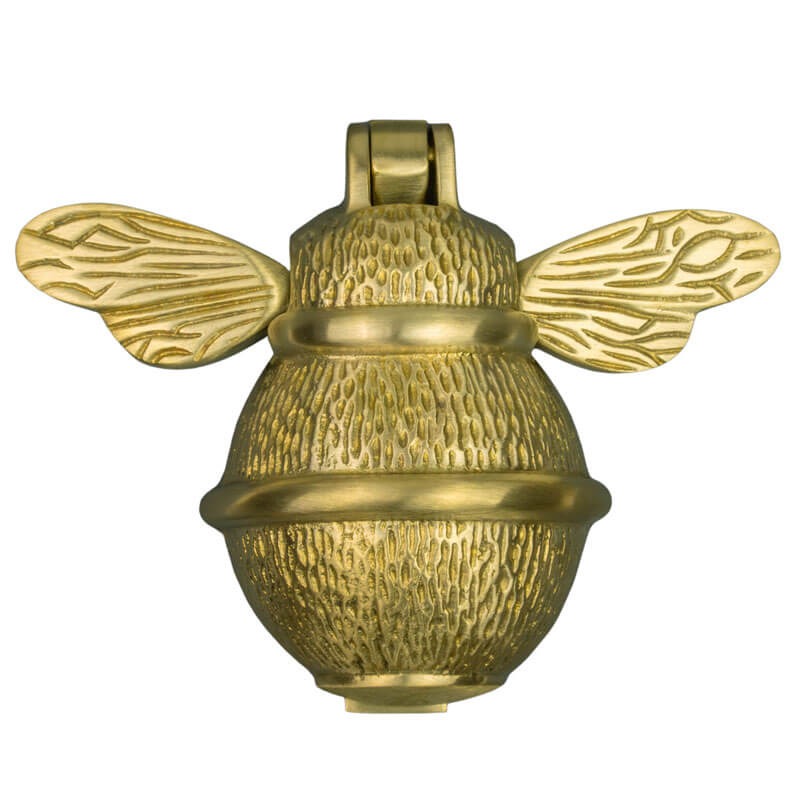 Bee Door Knocker Satin Brass - Broughtons Lighting & Ironmongery