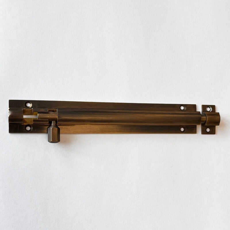 Barrel Door Bolt Straight 6"x1" Antique Brass Unlacquered - Broughtons ...