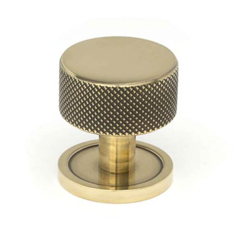 From The Anvil Brompton Cabinet Knob Plain Rose 32mm Aged Brass ...
