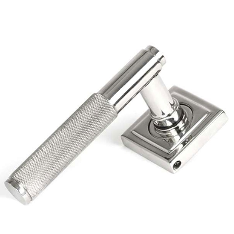 From The Anvil Brompton Rose Door Handle Square Satin 316 Stainless ...