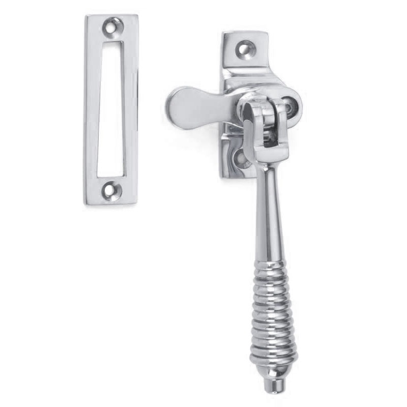 Lockable Reeded Casement Fastener Mortice Plate Polished Chrome ...