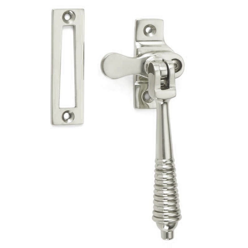 Lockable Reeded Casement Fastener Mortice Plate Polished Nickel ...