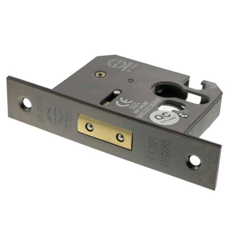 Mortice Euro Deadlock CE Marked 2.5" Black Nickel - Broughtons Lighting ...