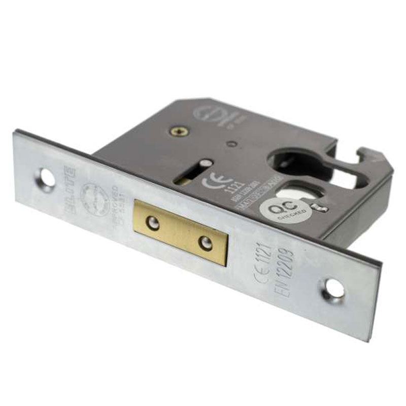 Mortice Euro Deadlock CE Marked 2.5" Satn Chrome - Broughtons Lighting ...